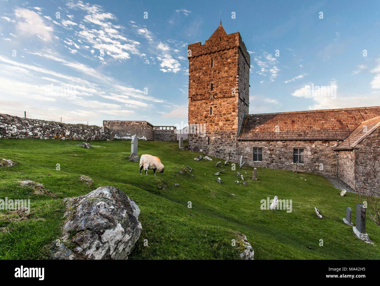 St. Clement's Church in Rodel on the island of Harris in Scotland Stock ...