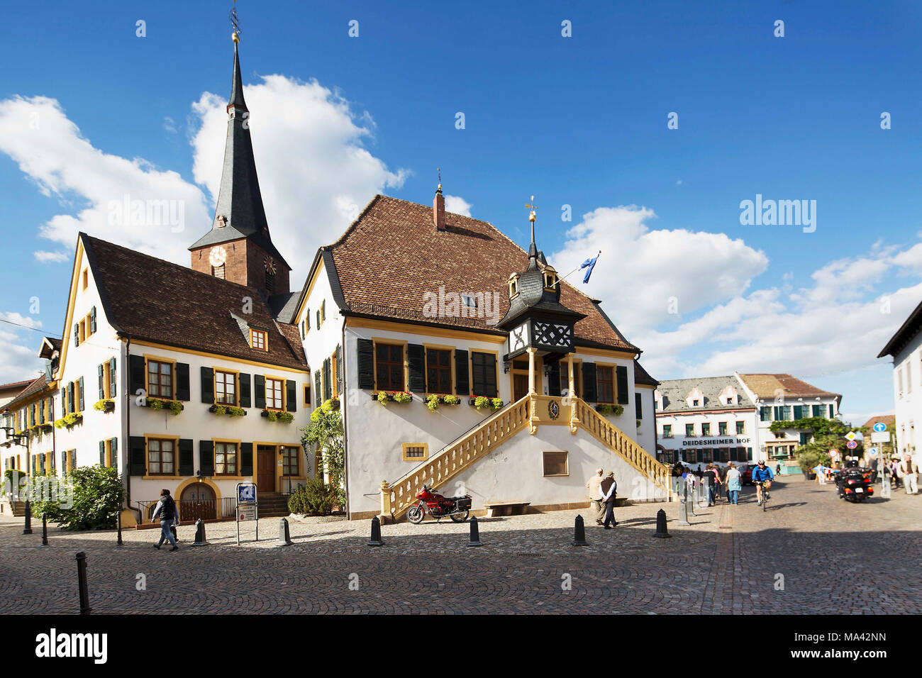 The Town Hall of the town of Deidesheim (in the Palatinate region of ...