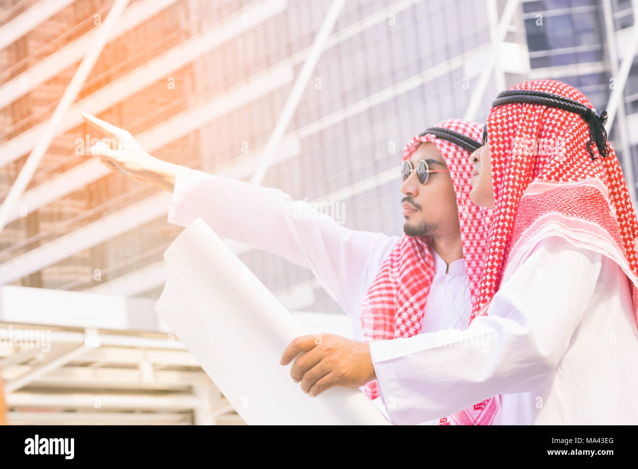Arab business people in a meeting, business people standing in the ...