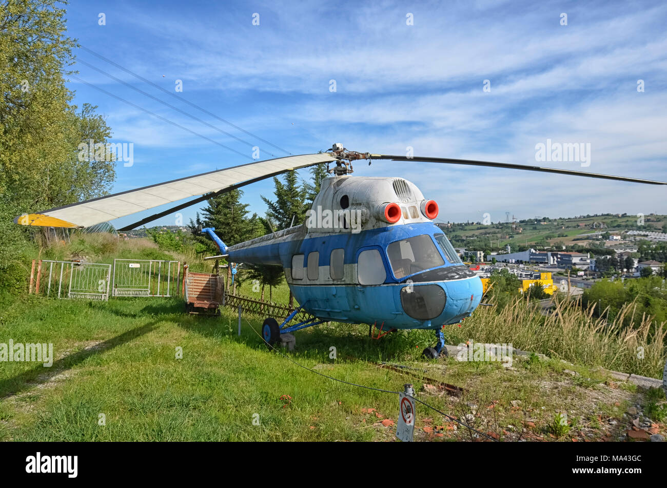 View of a retired Mil Mi-2 helicopter Stock Photo - Alamy