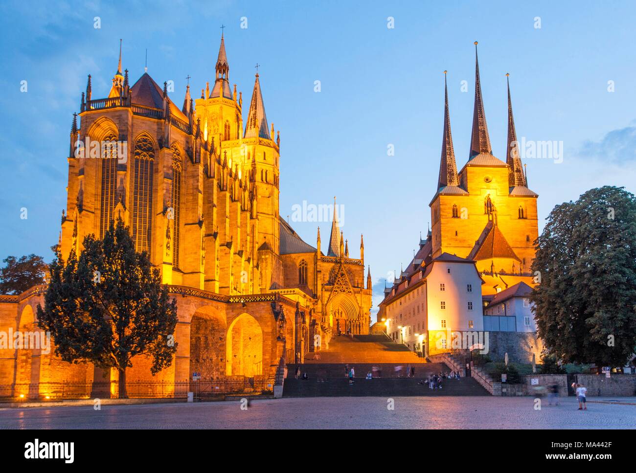 St. Mary's Cathedral and the Church of St. Severus in Erfurt, Thuringia ...