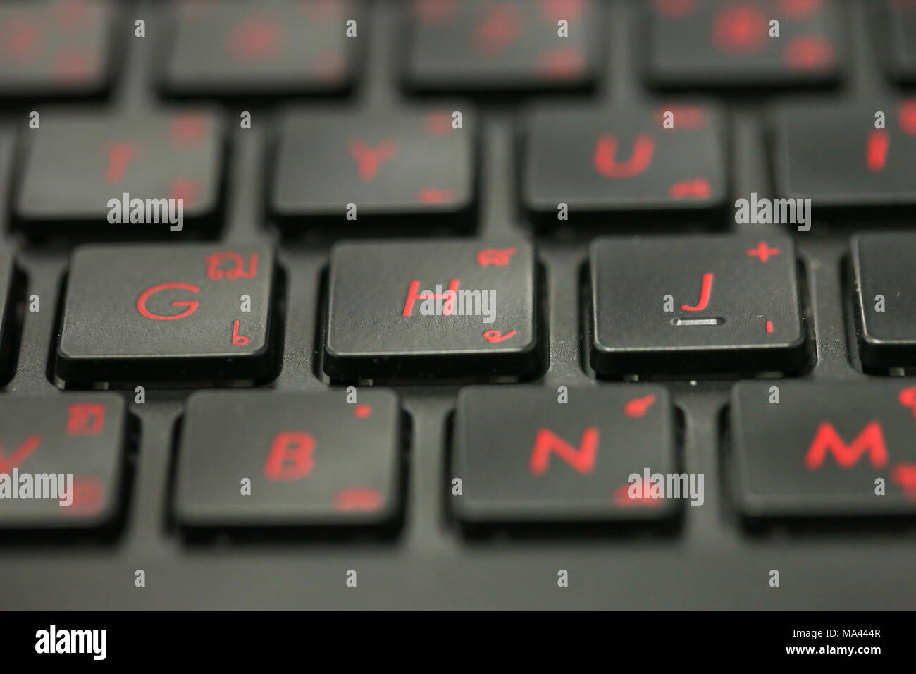 Close up to laptop keyboard which shows some keys Stock Photo - Alamy