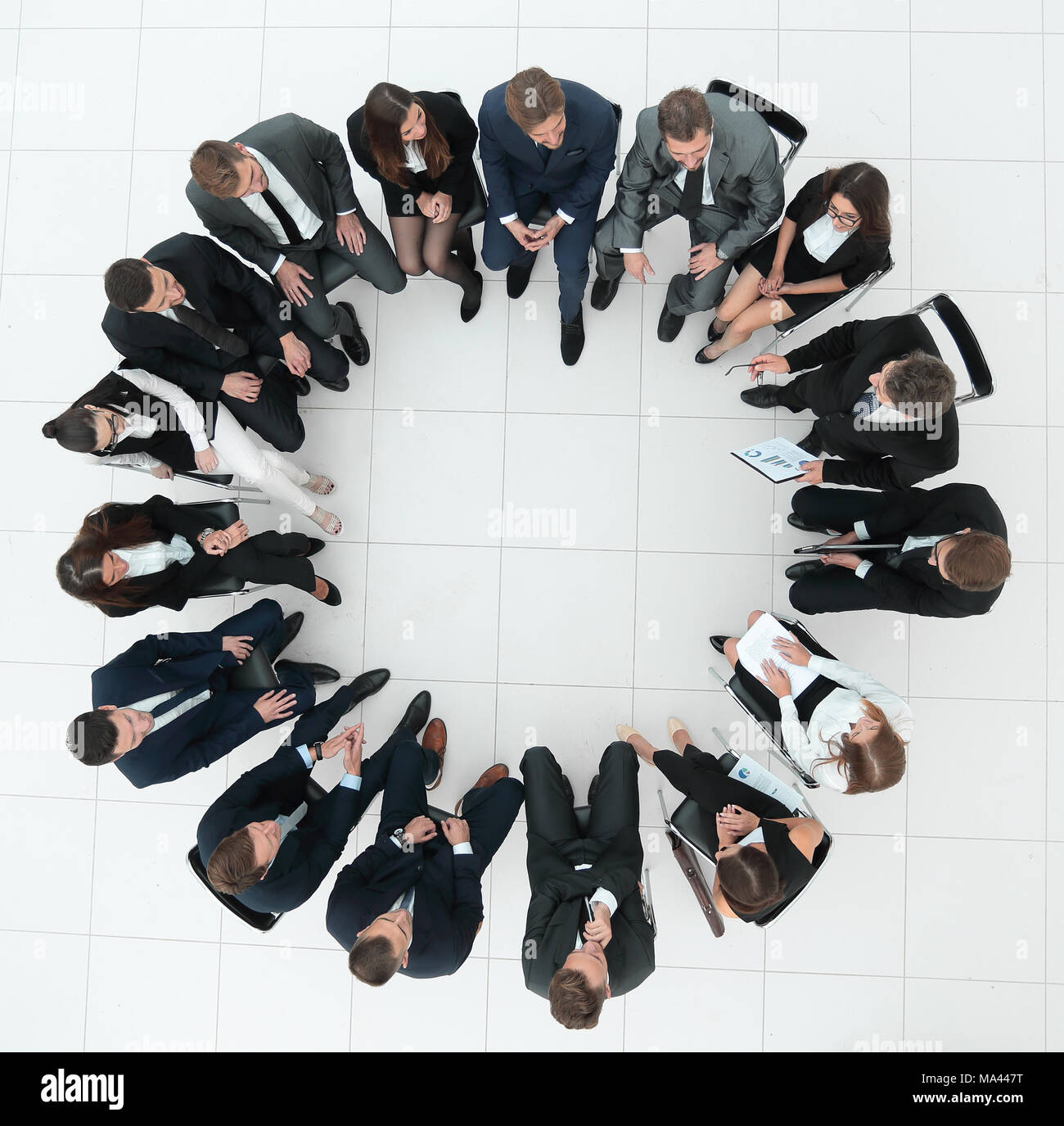 large group of business people sitting at a business meeting. isolated on white background Stock ...