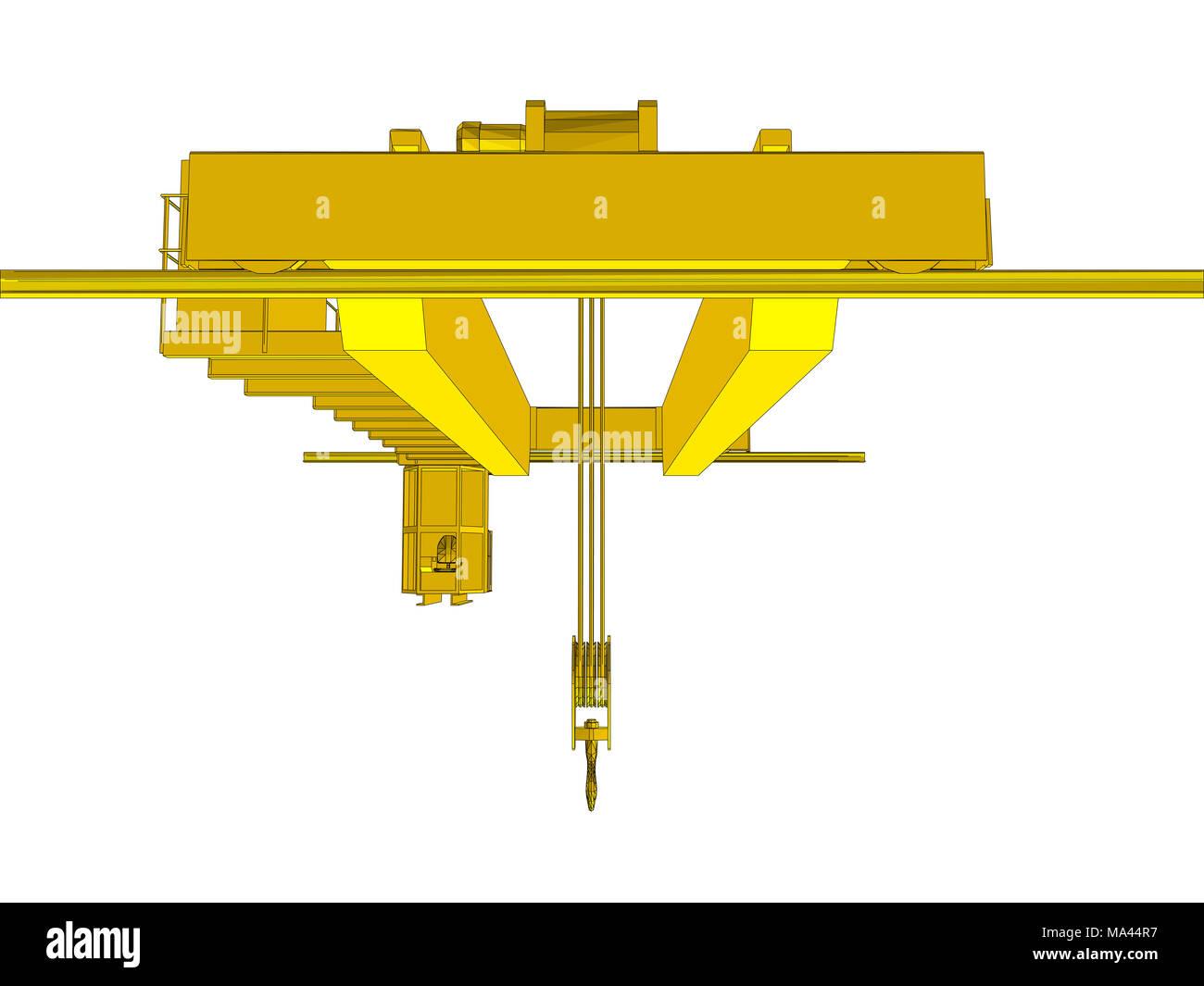 Factory overhead crane on white background. 3d illustration Stock Photo ...