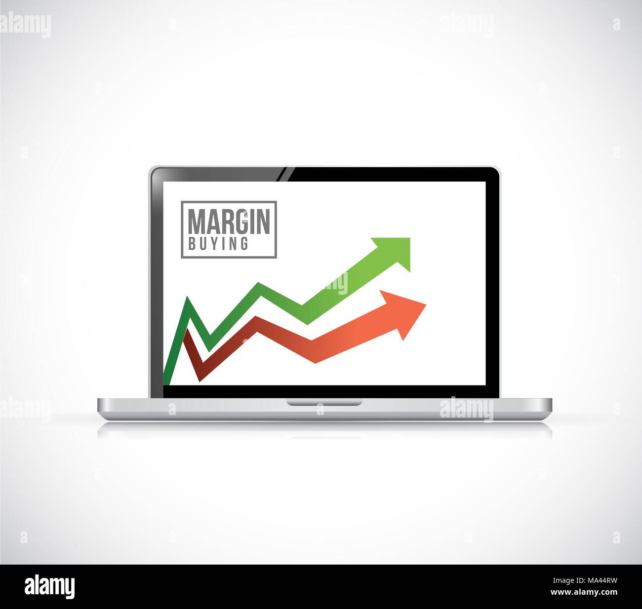 Margin Buying stock market computer. Line Illustrator. design graphic ...