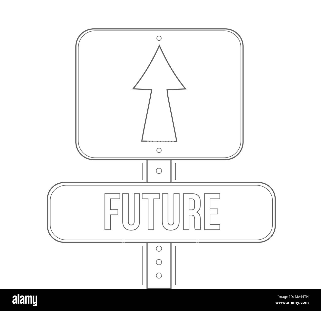Future street sign. Line Illustrator. design graphic Stock Photo - Alamy