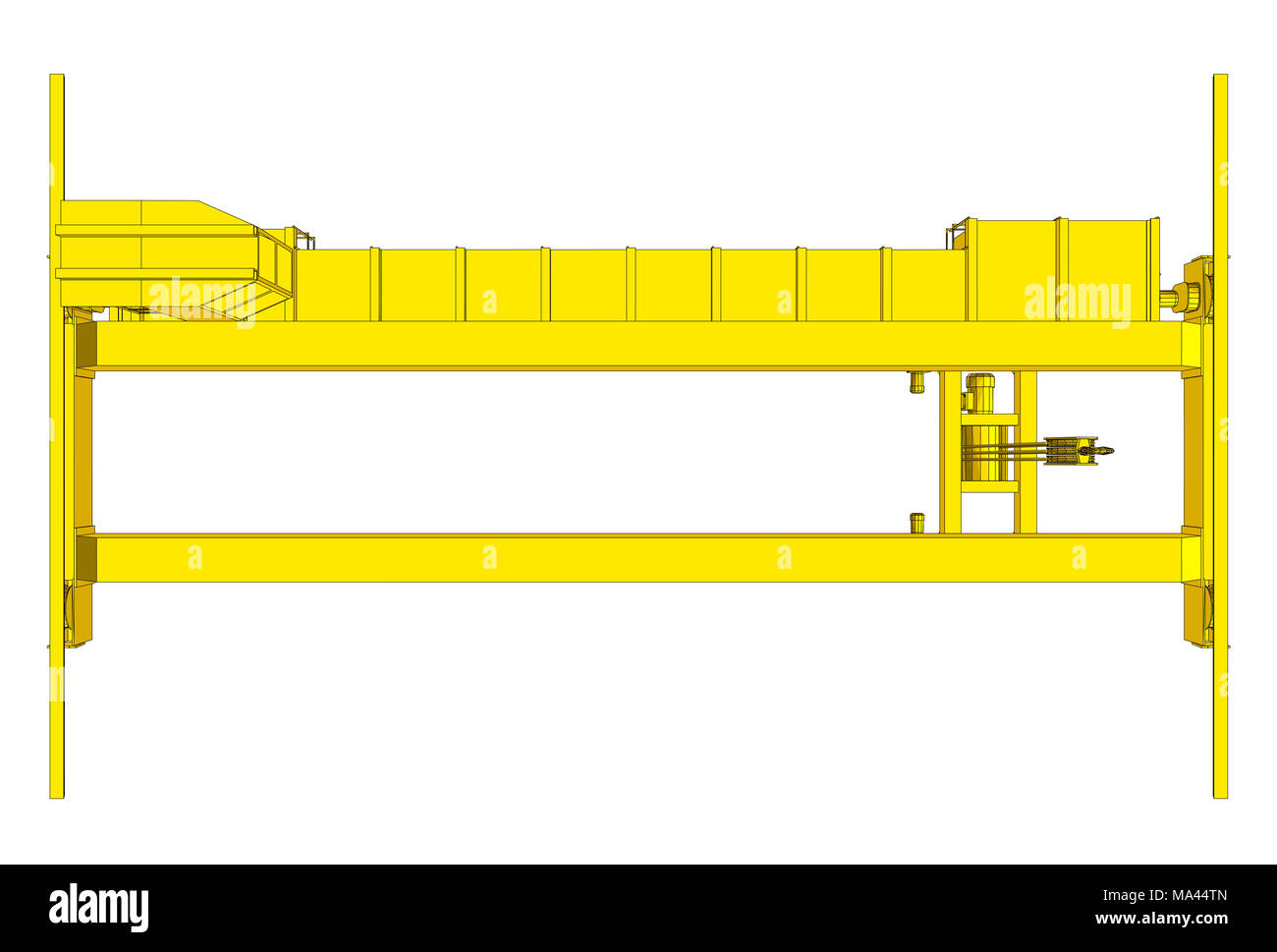 Factory overhead crane on white background. 3d illustration Stock Photo ...