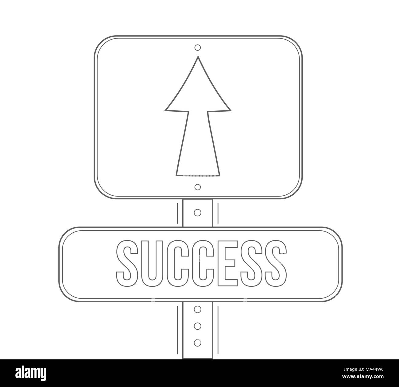 Success street sign. Line Illustrator. design graphic Stock Photo - Alamy