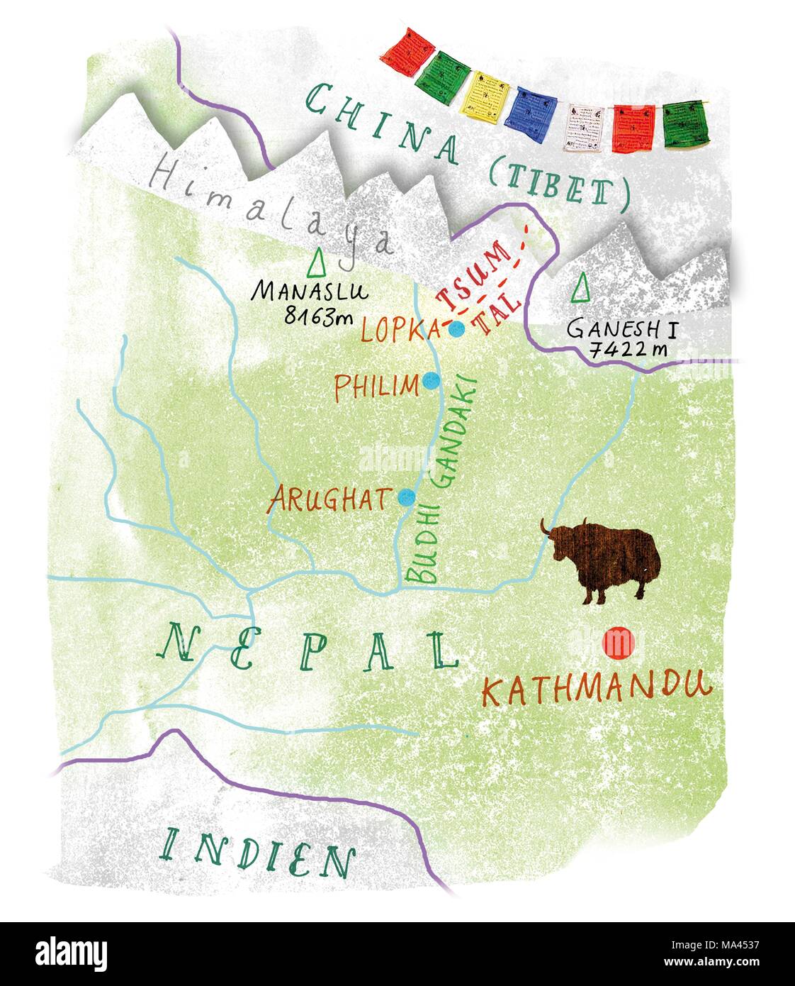 Nepal maps hi-res stock photography and images - Alamy