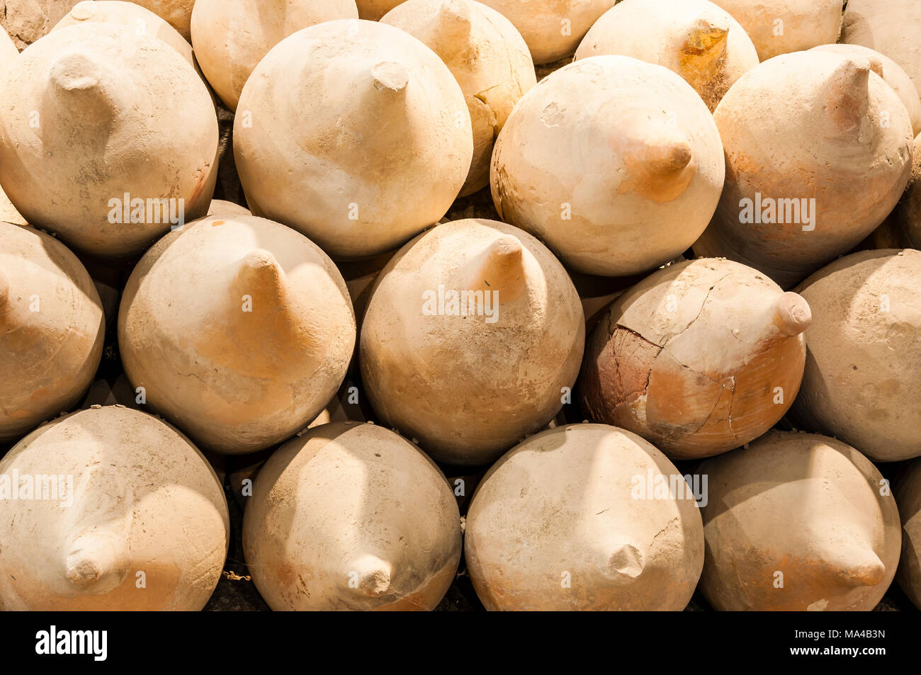 Ancient amphorae vessels in the cellar underneath amphitheater in Pula ...