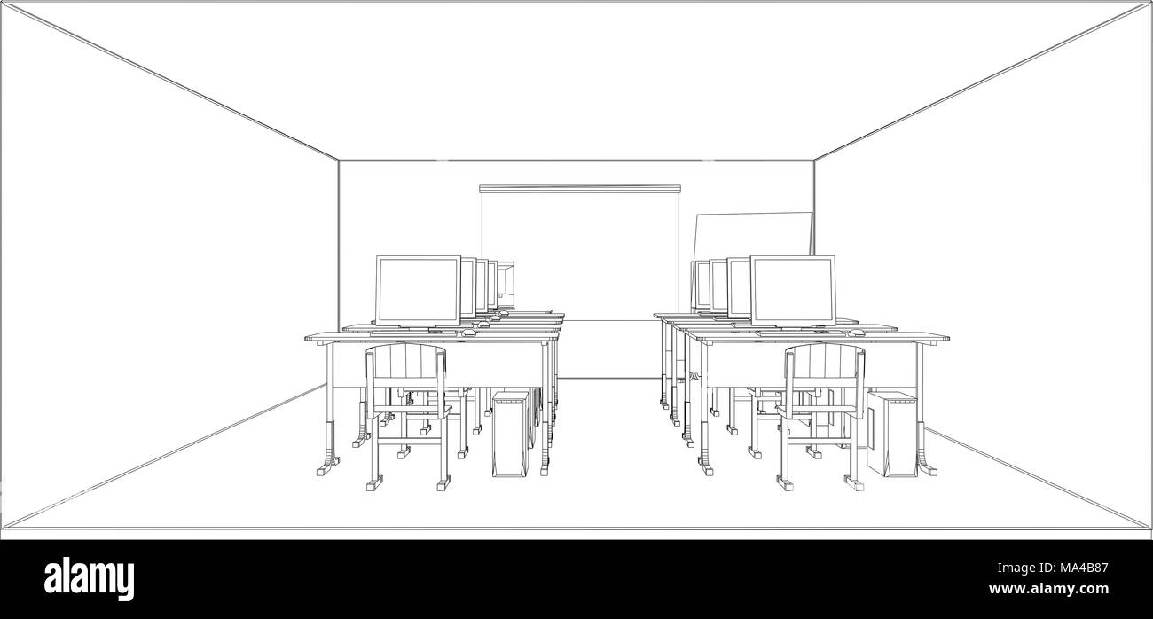 Digital classroom 3d Black and White Stock Photos & Images - Alamy