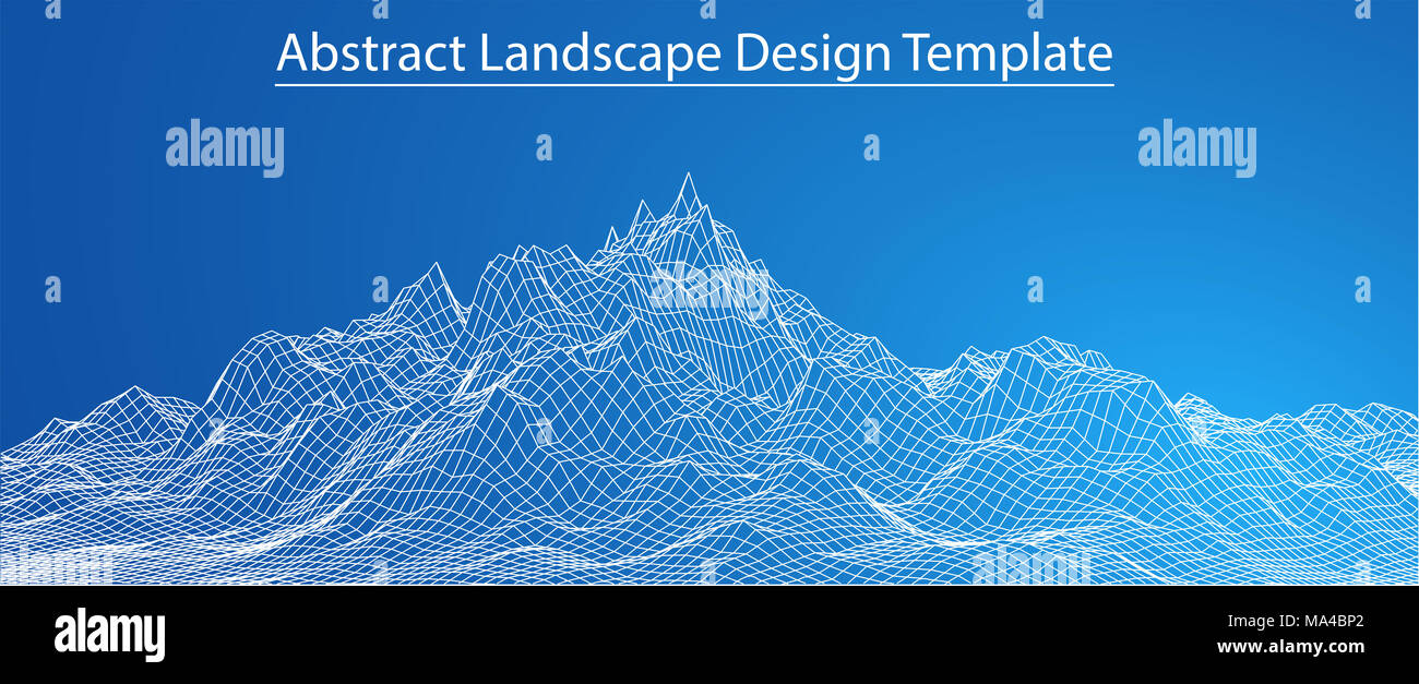3d wireframe landscape hi-res stock photography and images - Alamy