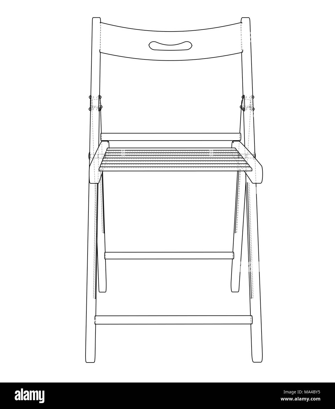 Folding chair sketch Stock Photo - Alamy