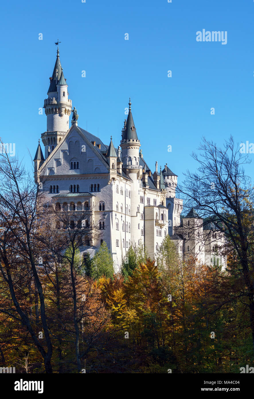 Bavaria, Germany - October 15, 2017: Neuschwanstein Castle and Alps ...