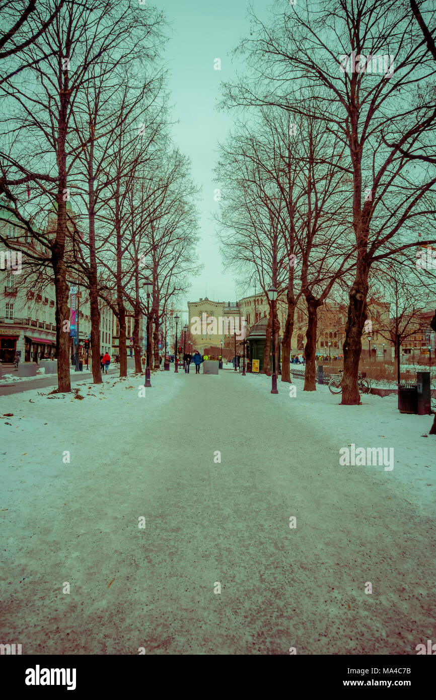 Oslo streets snow hi-res stock photography and images - Alamy