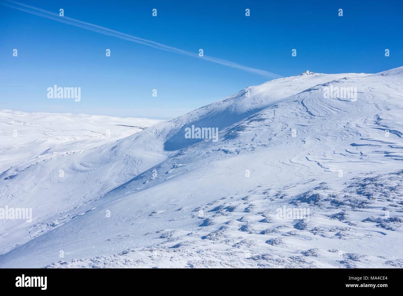 The top of Ben Vrackie and the surrounding hills near Pitlochry covered ...