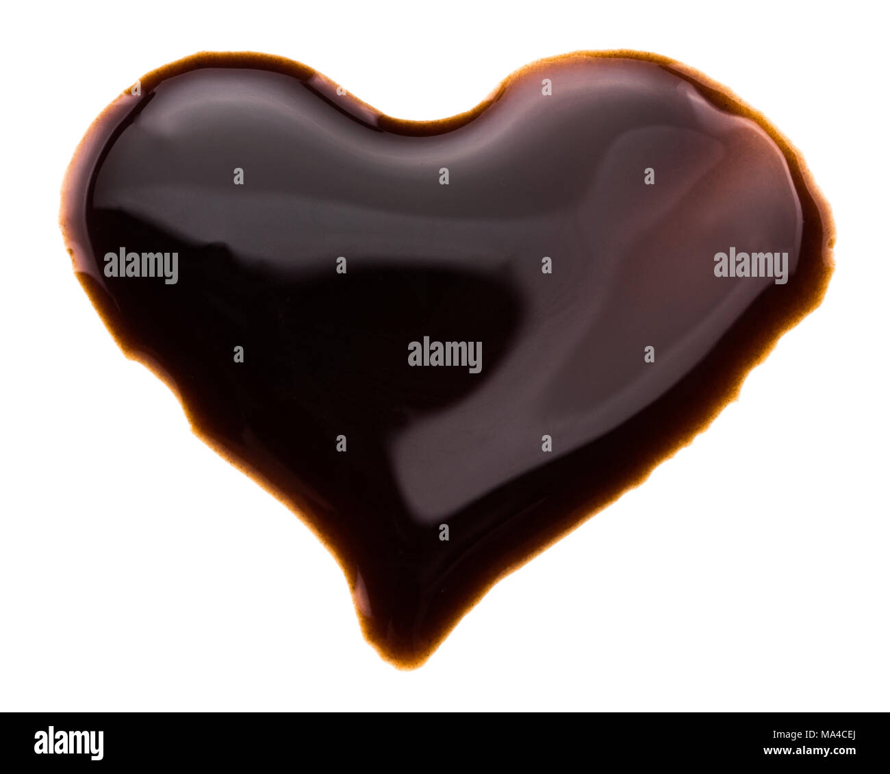 Heart made from chocolate syrup, isolated on white Stock Photo - Alamy
