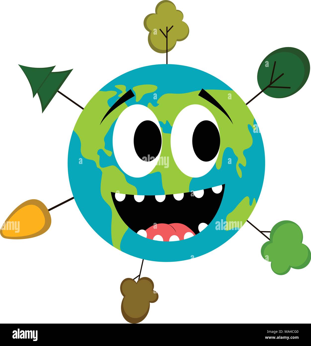Happy earth emote. Earth day Stock Vector Image & Art - Alamy