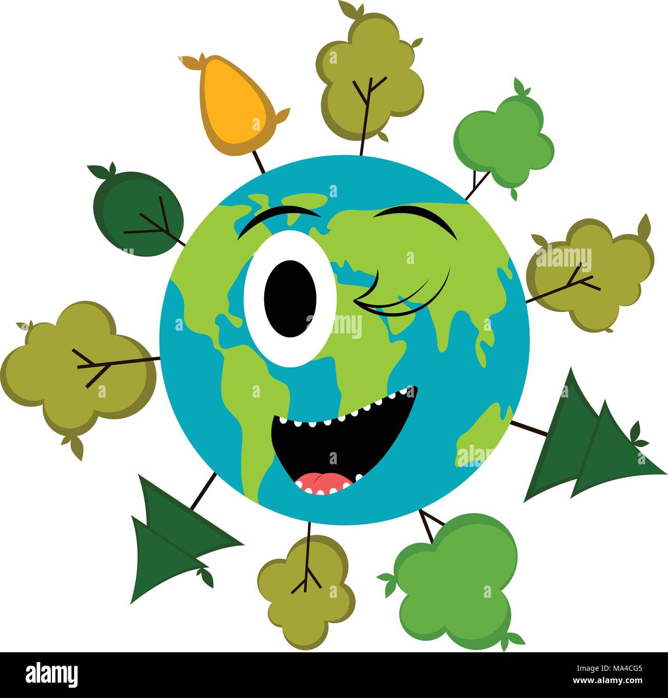Happy earth emote. Earth day Stock Vector Image & Art - Alamy