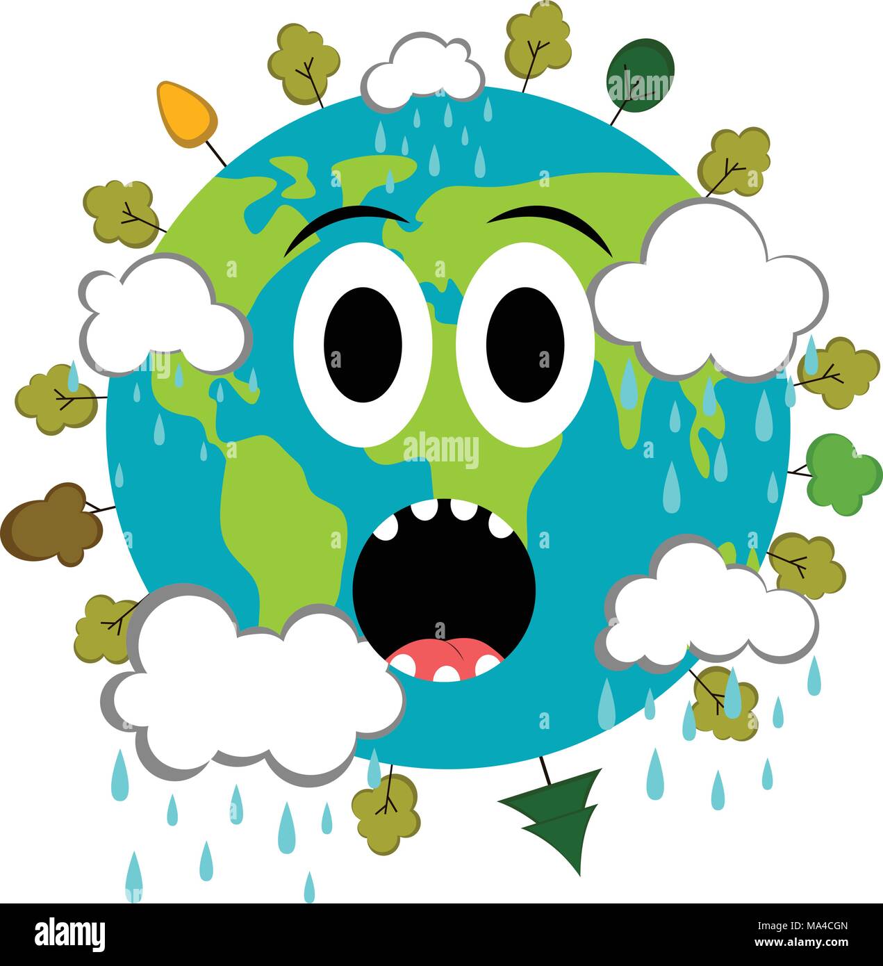 Surprised earth emote. Earth day Stock Vector Image & Art - Alamy