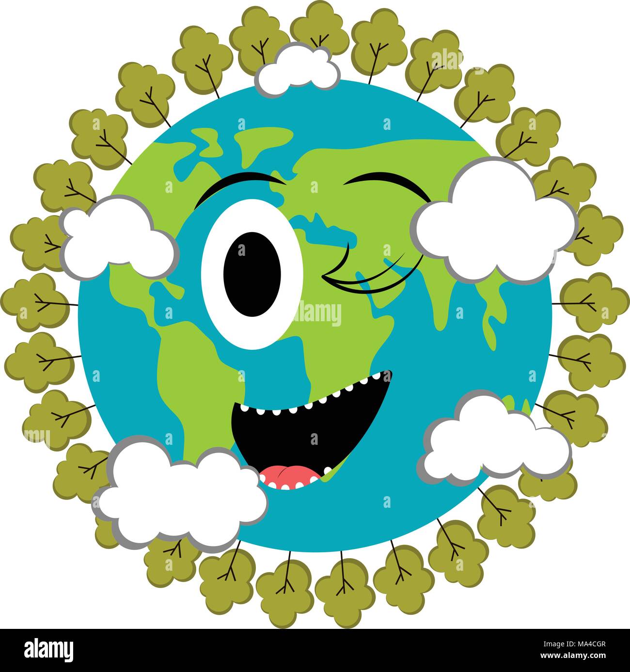 Happy earth emote. Earth day Stock Vector Image & Art - Alamy