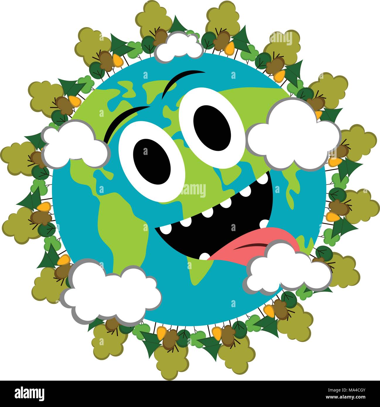 Happy earth emote. Earth day Stock Vector Image & Art - Alamy