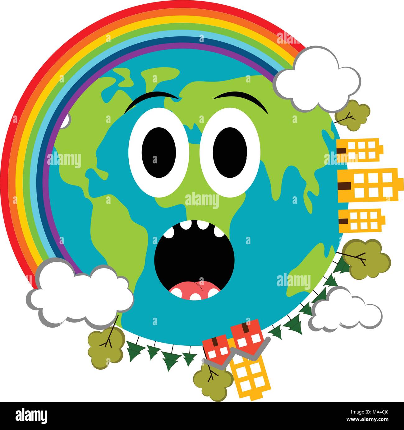 Surprised earth emote. Earth day Stock Vector Image & Art - Alamy