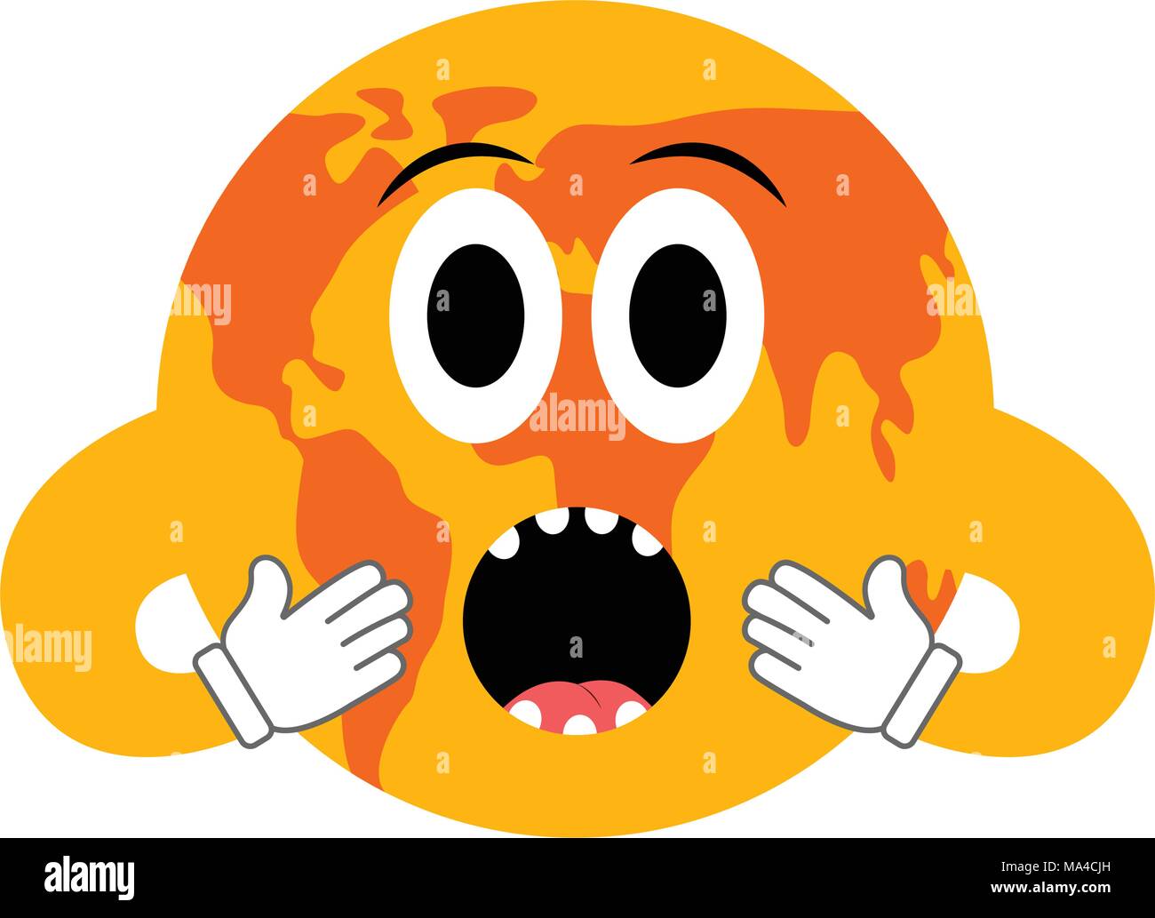Surprised earth emote. Earth day Stock Vector Image & Art - Alamy