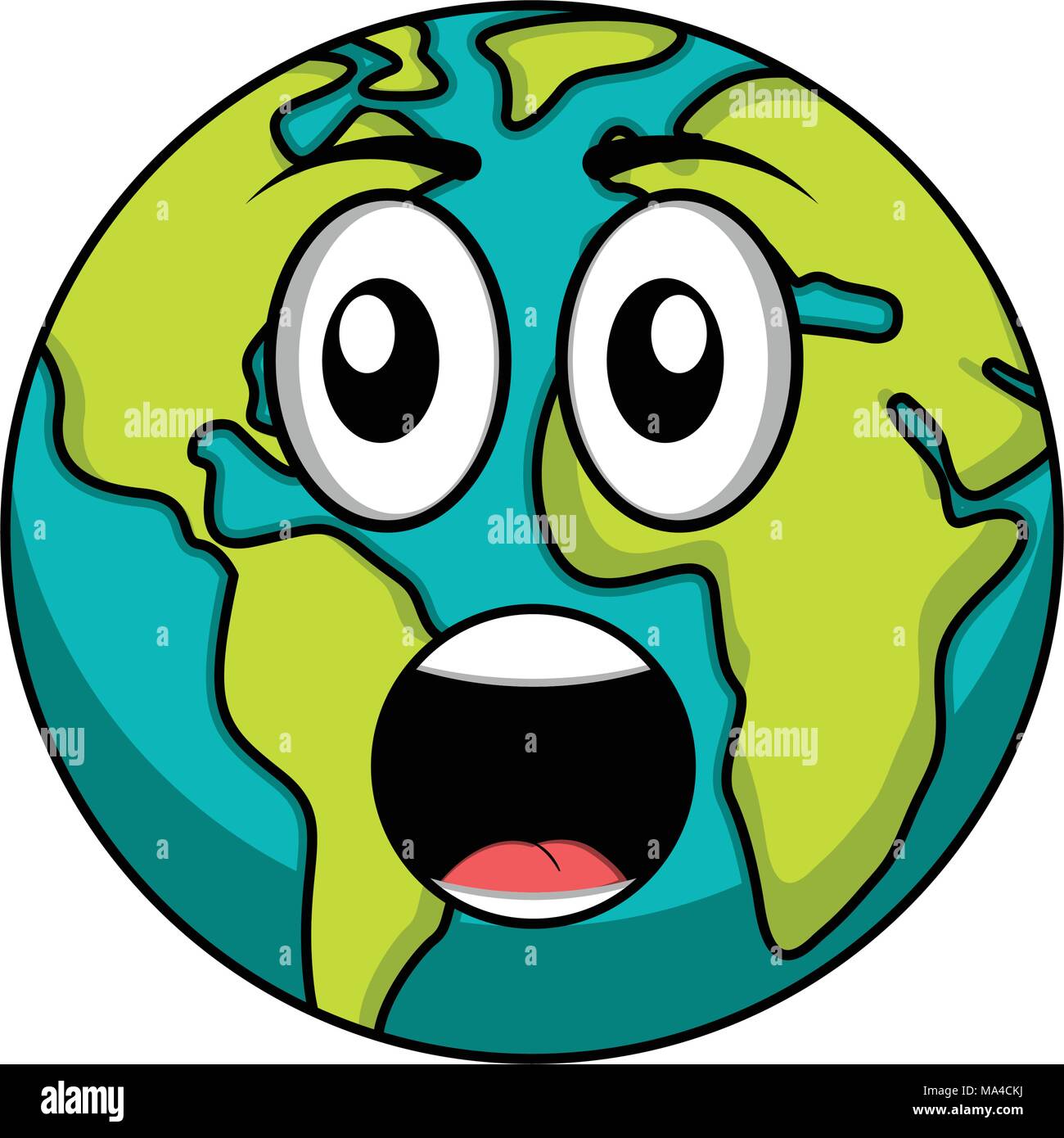 Surprised earth emote. Earth day Stock Vector Image & Art - Alamy