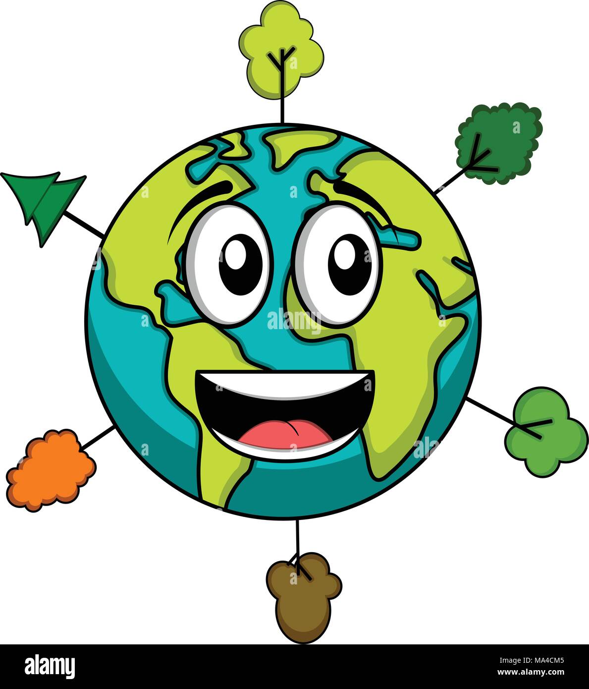 Happy earth emote. Earth day Stock Vector Image & Art - Alamy