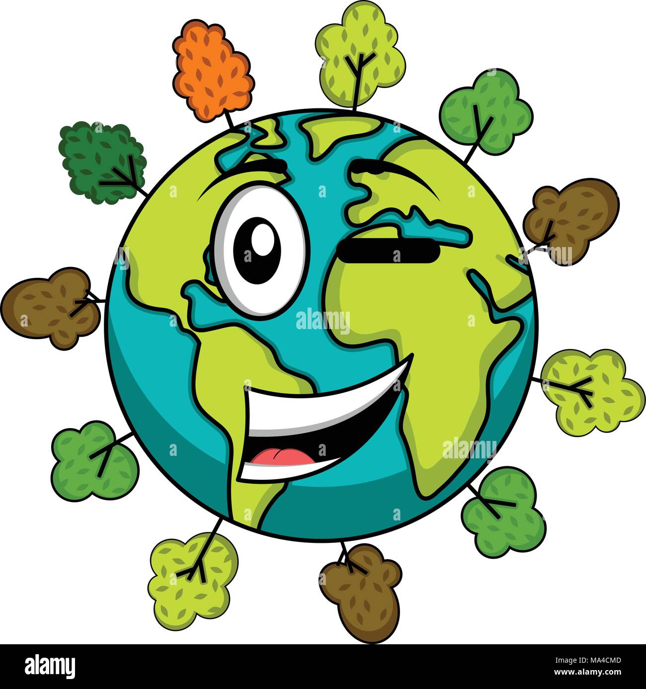 Happy earth emote. Earth day Stock Vector Image & Art - Alamy