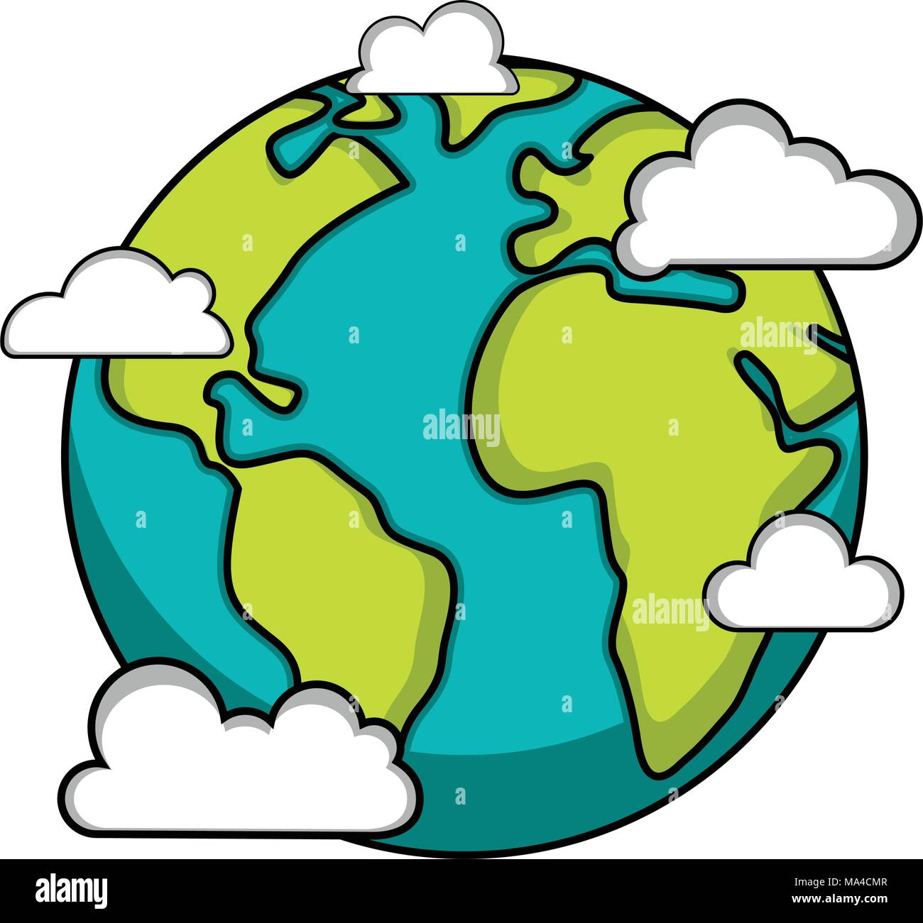 Earth with clouds icon. Earth day Stock Vector Image & Art - Alamy