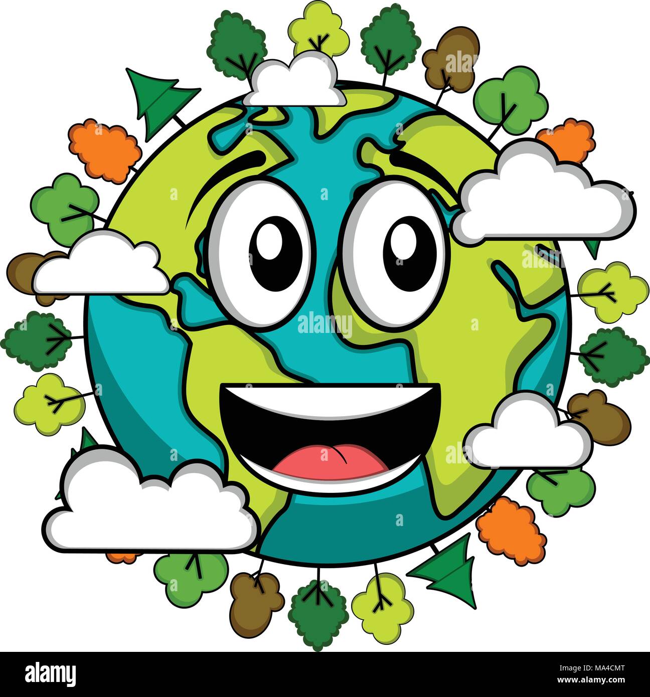 Happy earth emote. Earth day Stock Vector Image & Art - Alamy