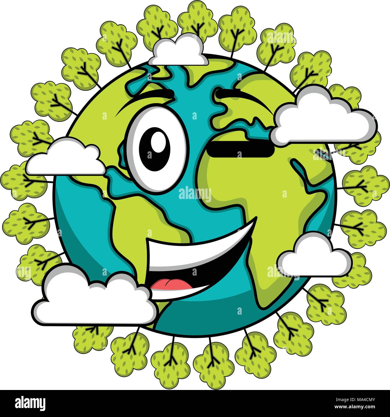 Happy earth emote. Earth day Stock Vector Image & Art - Alamy