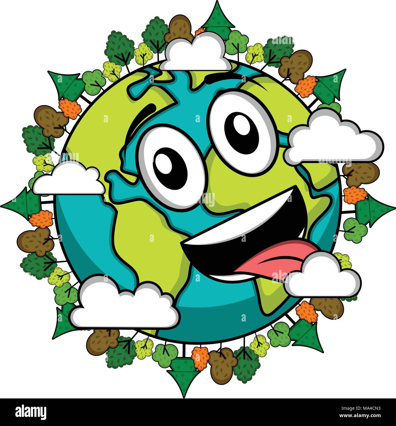 Happy earth emote. Earth day Stock Vector Image & Art - Alamy