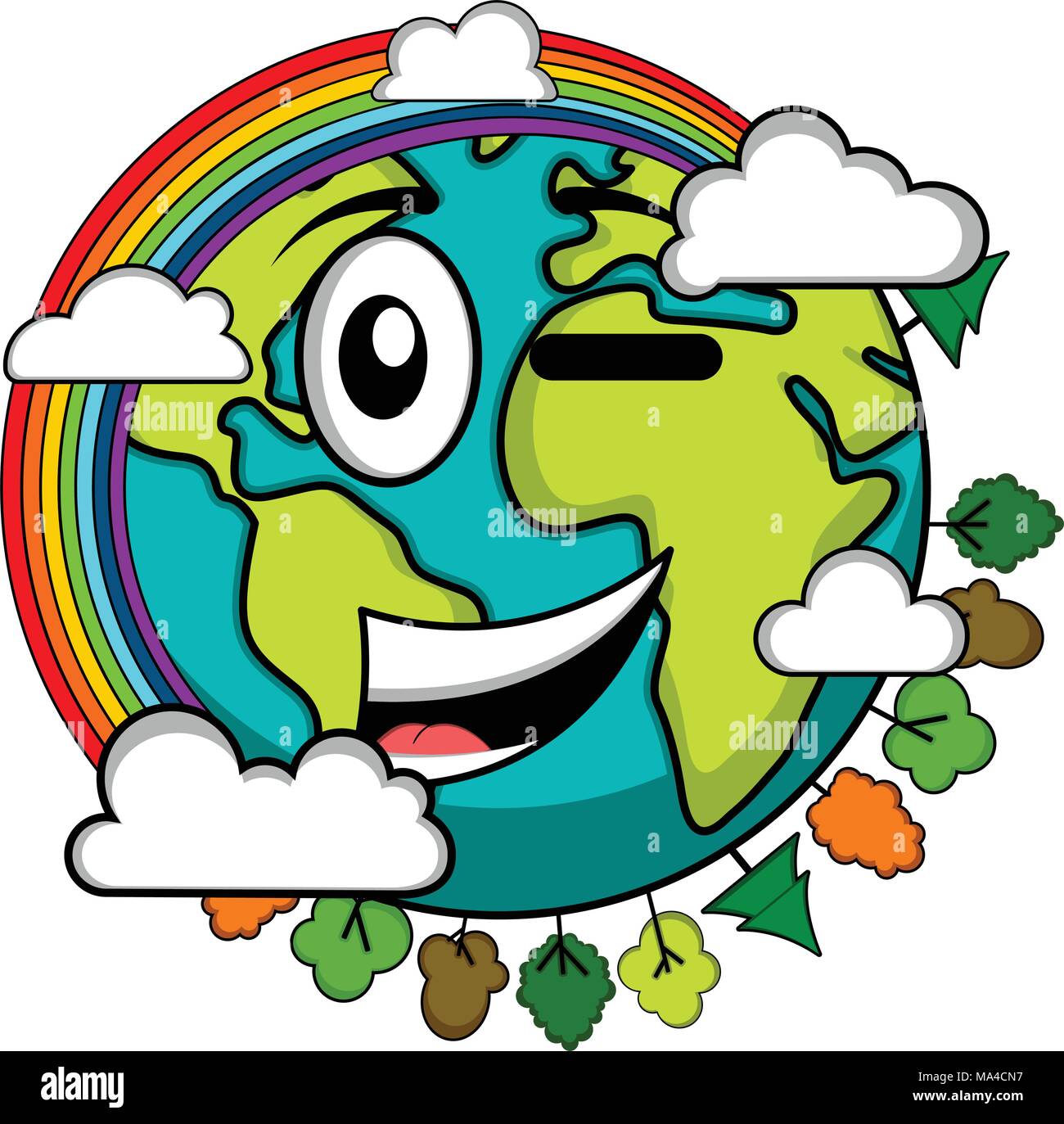 Happy earth emote. Earth day Stock Vector Image & Art - Alamy