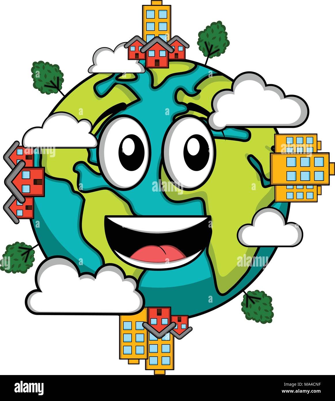 Happy earth emote. Earth day Stock Vector Image & Art - Alamy