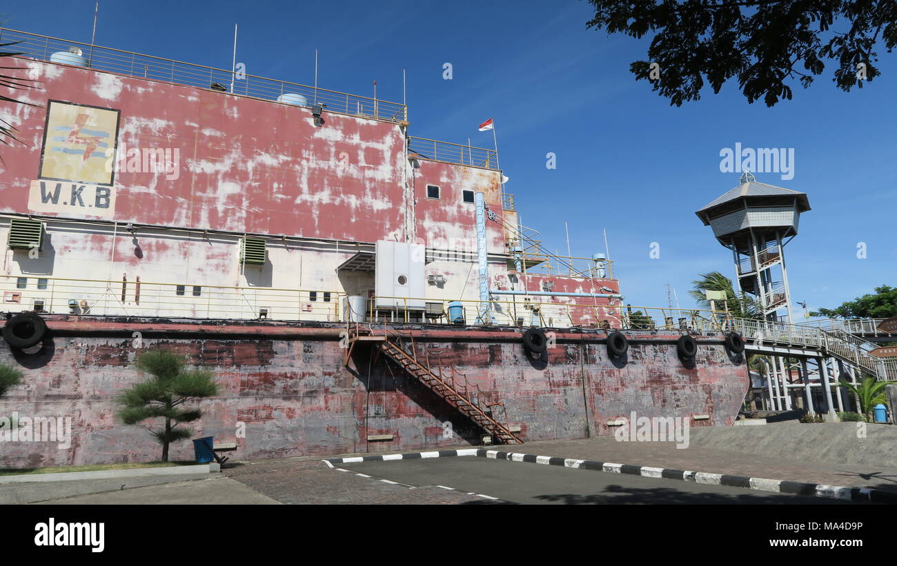 PLTD Apung 1 power generator - a 2,600 ton barge that washed about five ...
