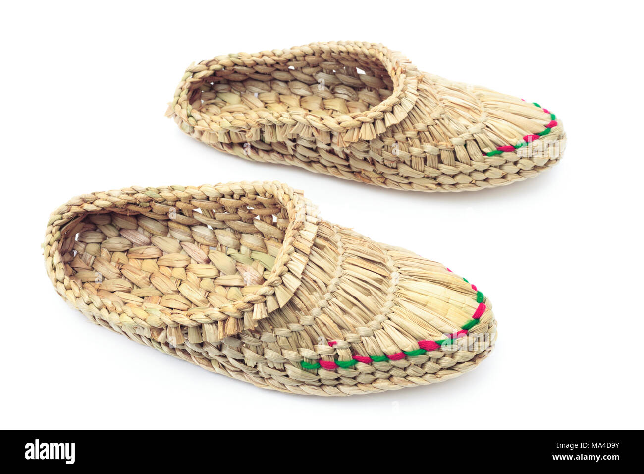 Two woven bast on a white background isolated Stock Photo - Alamy