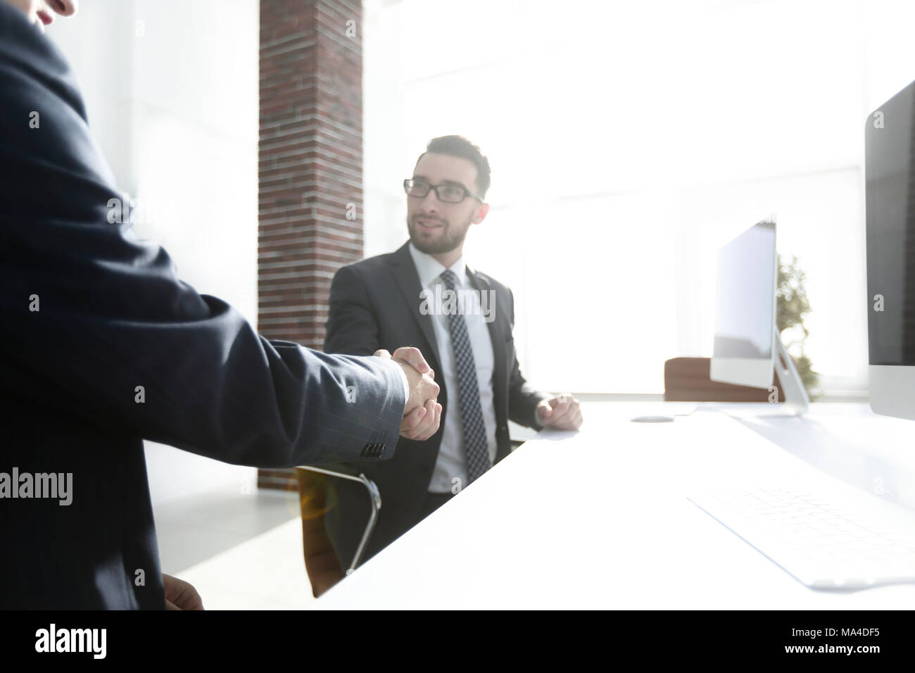 business handshake . photo with copy space.the concept of partnership ...