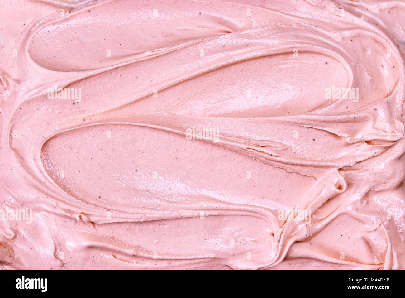 Top view of pink raspberry ice cream surface Stock Photo - Alamy