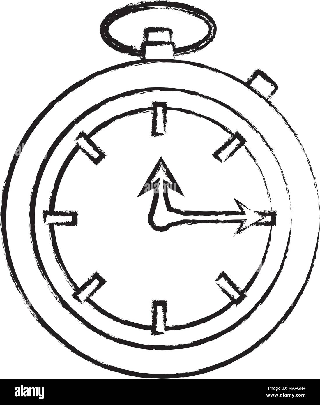 sketch of chronometer icon over white background, vector illustration ...