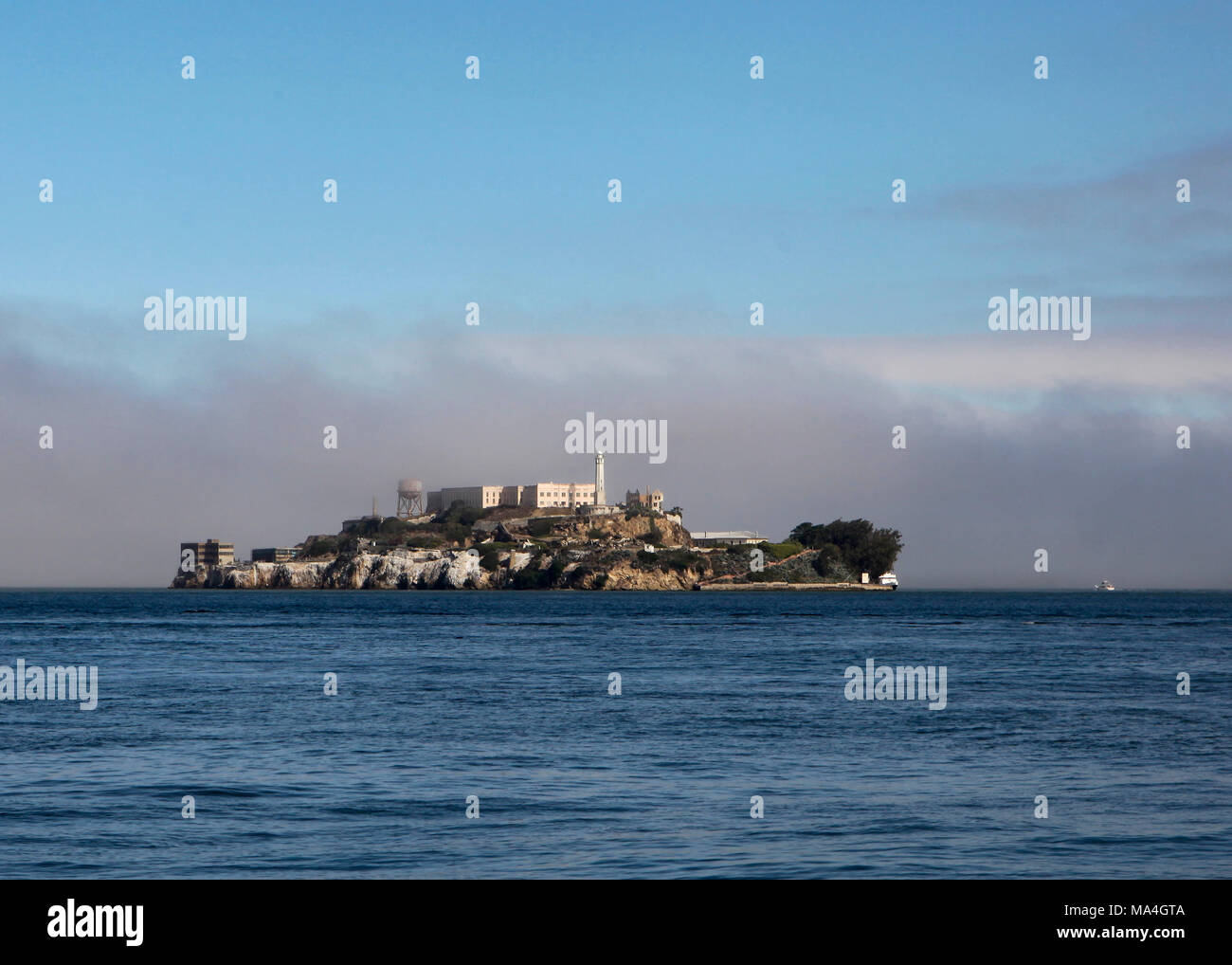 The former prison on Alcatraz Island in San Francisco Bay Stock Photo ...