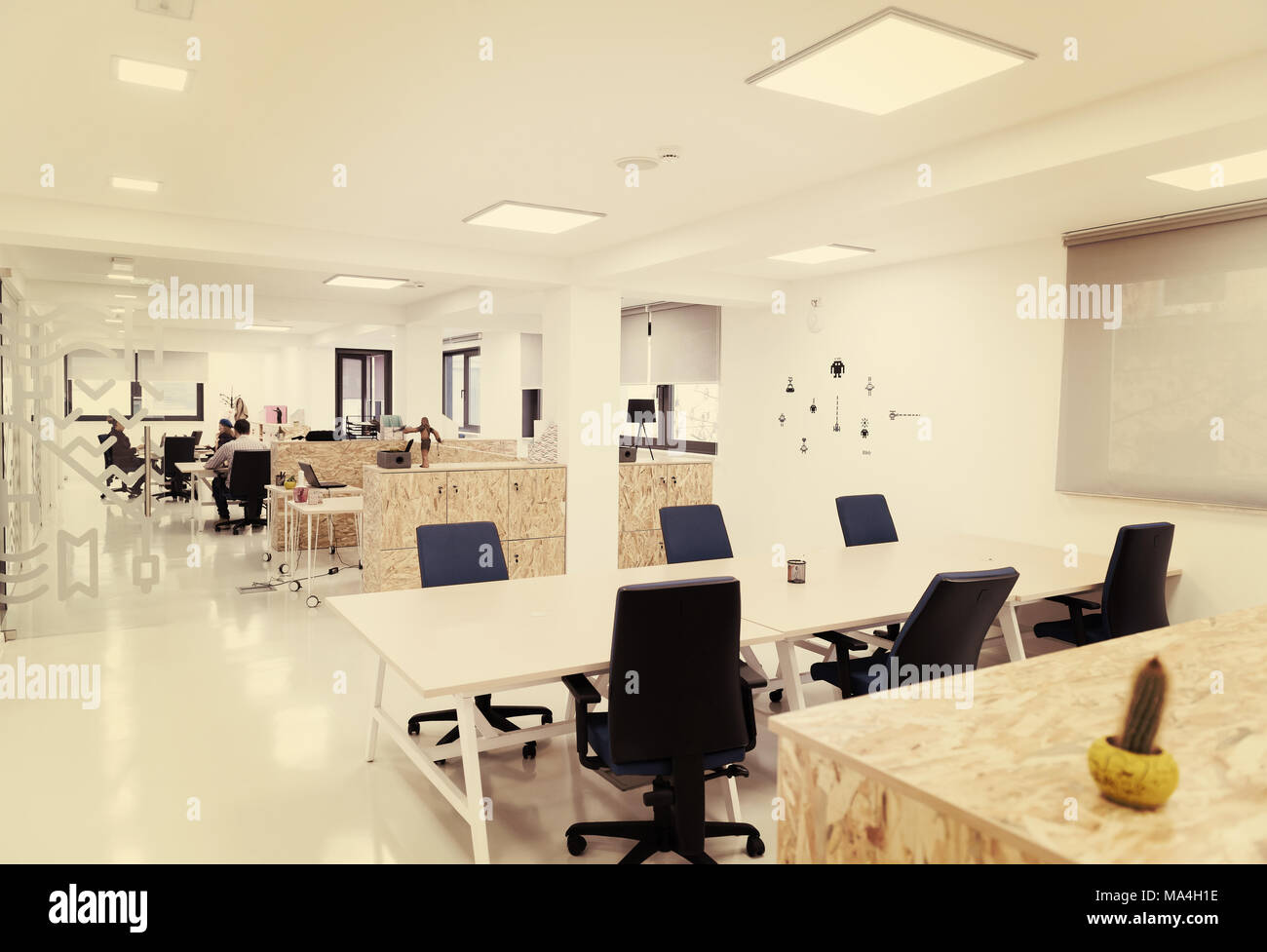 empty startup business office interior with modern computers and furniture Stock Photo - Alamy