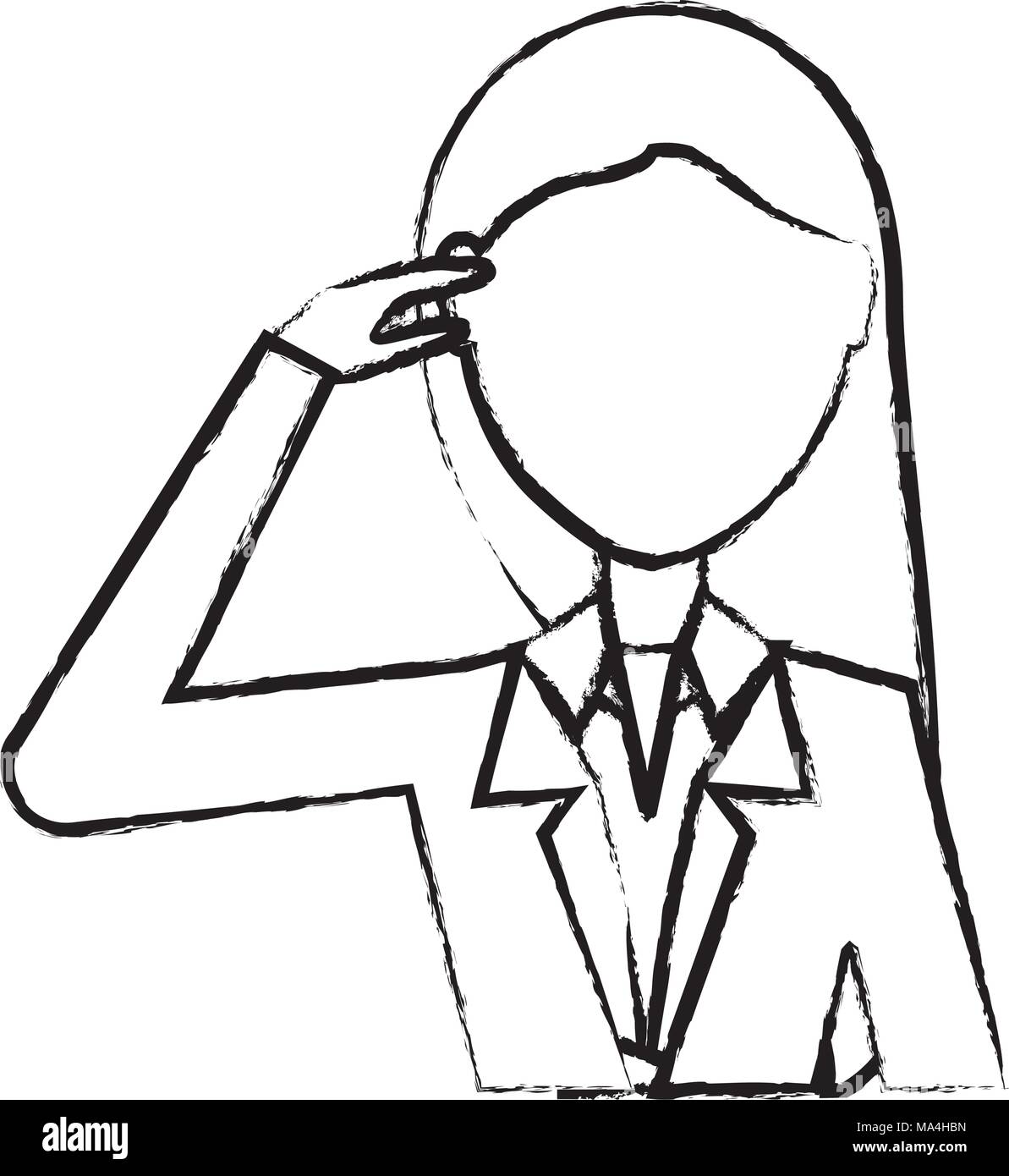 avatar businesswoman thinking over white background, colorful design ...