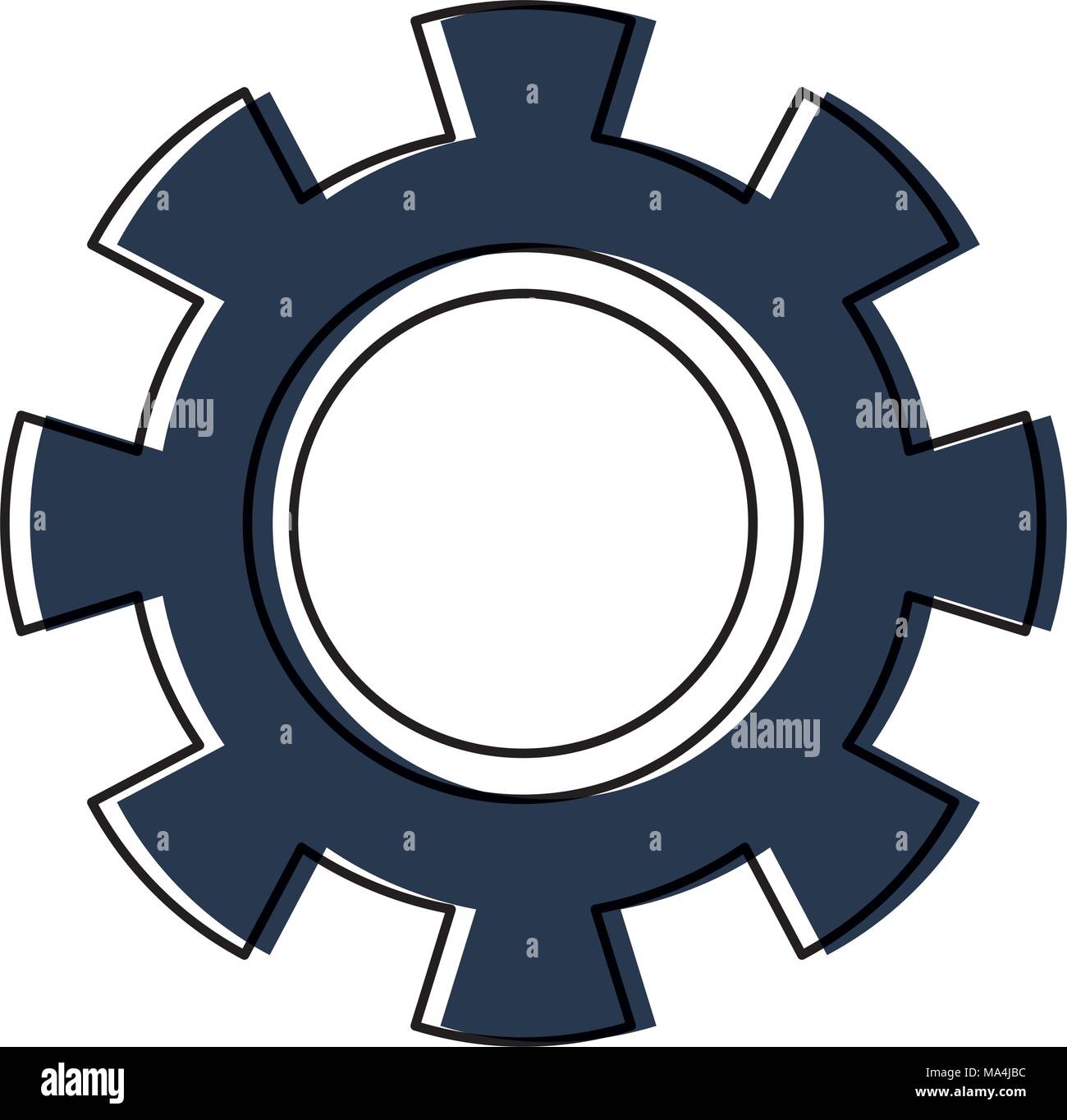 gear wheel icon over white background, colorful design, vector ...