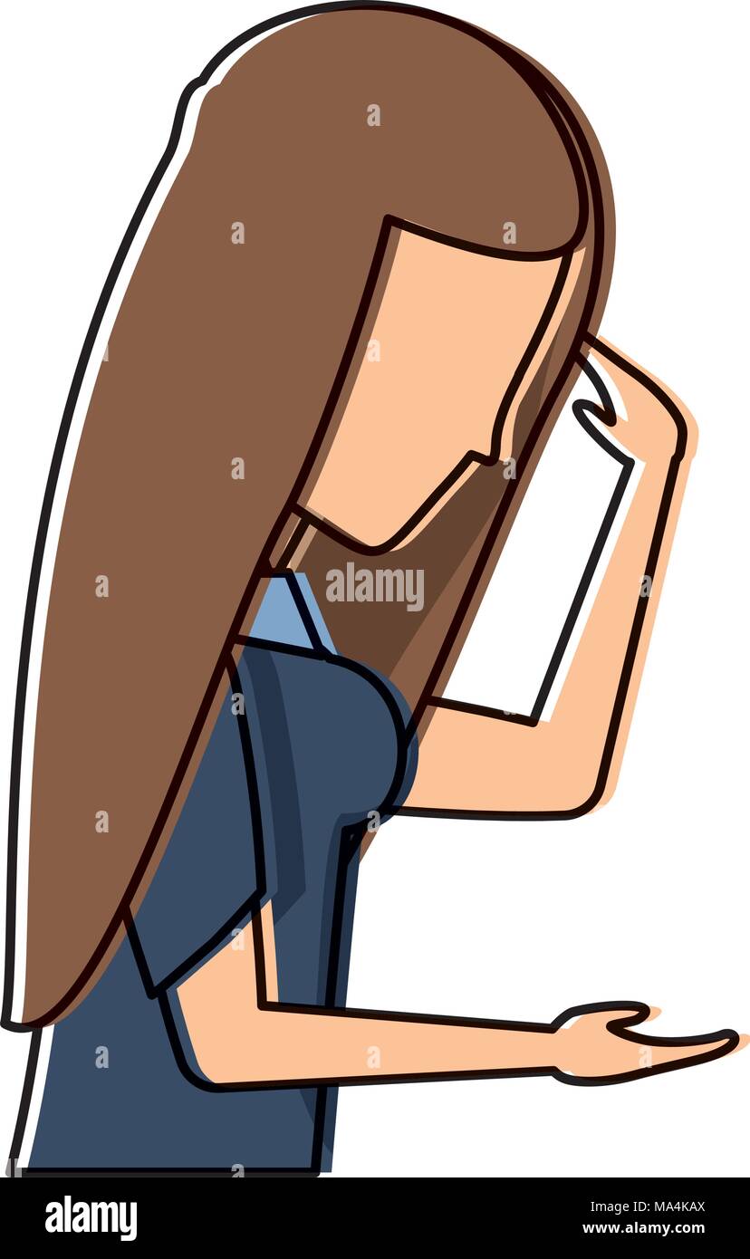 avatar businesswoman thinking over white background, colorful design ...