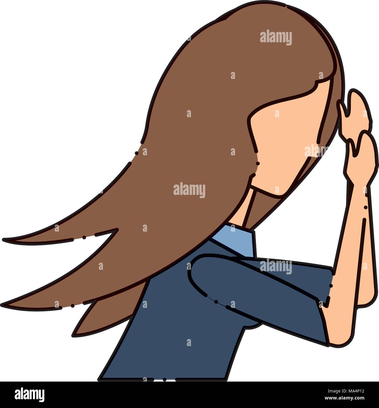 avatar businesswoman thinking over white background, colorful design ...