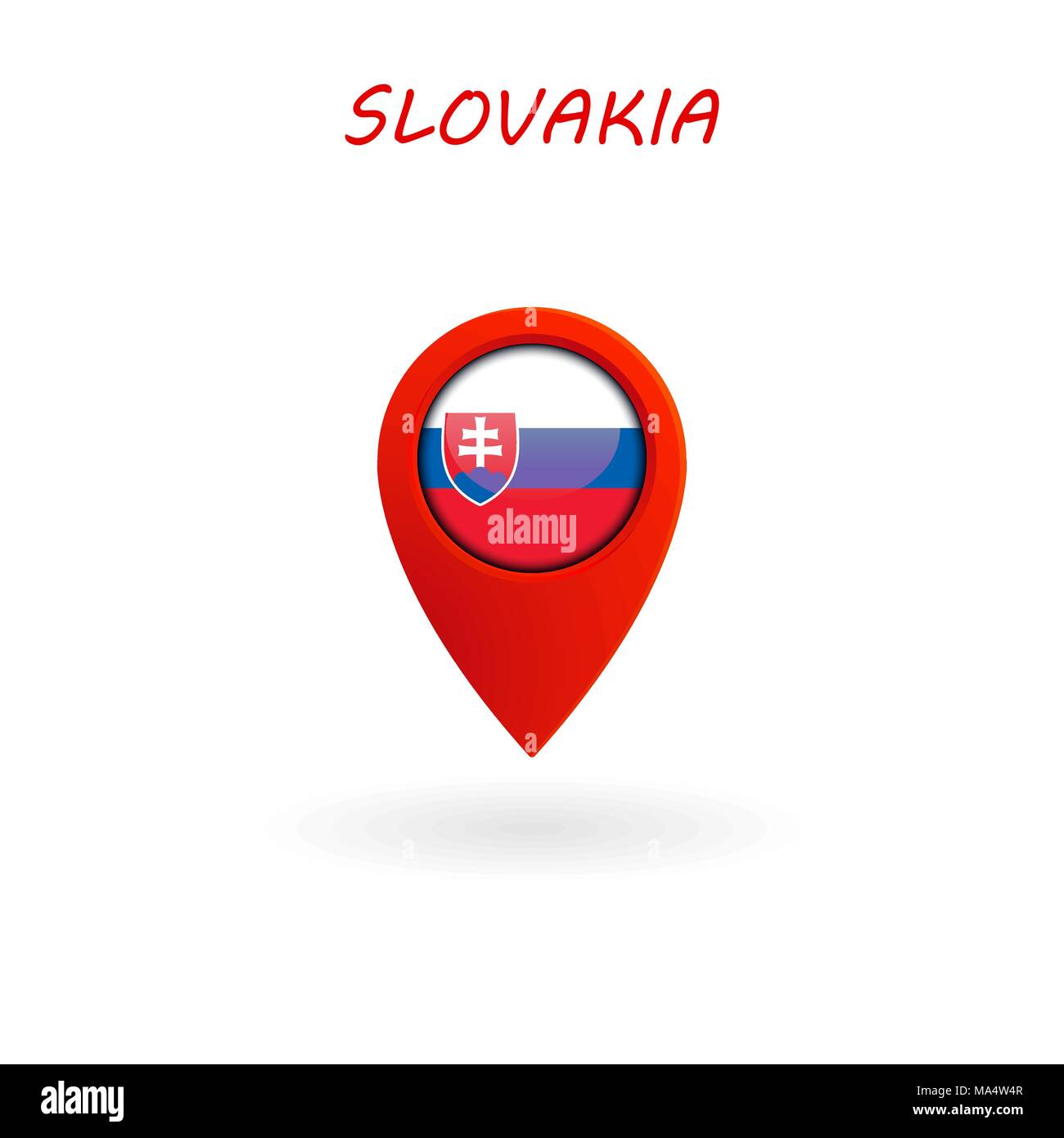 Location Icon for Slovakia Flag, Vector, Illustration, Eps File Stock ...
