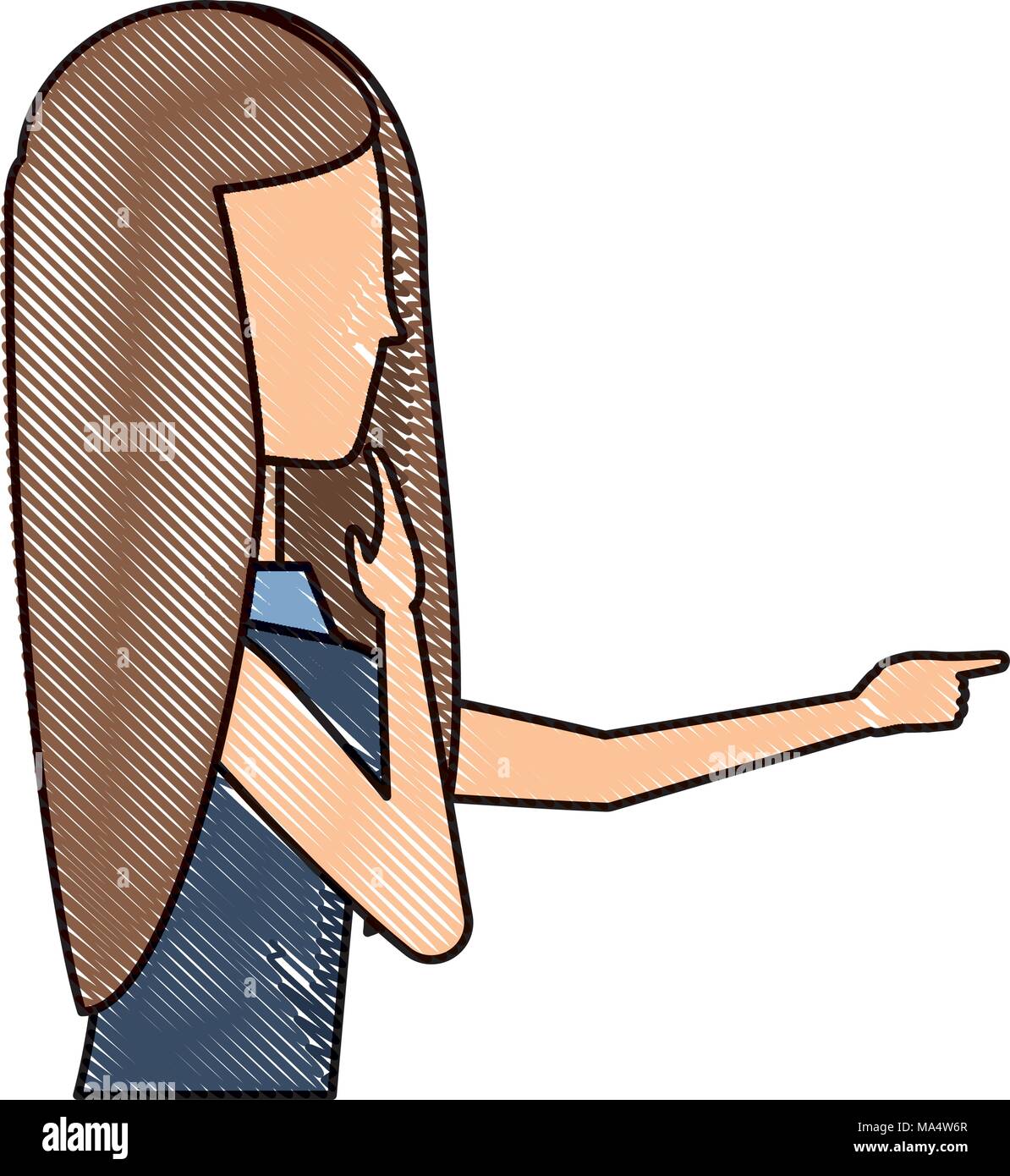 avatar businesswoman thinking over white background, colorful design ...